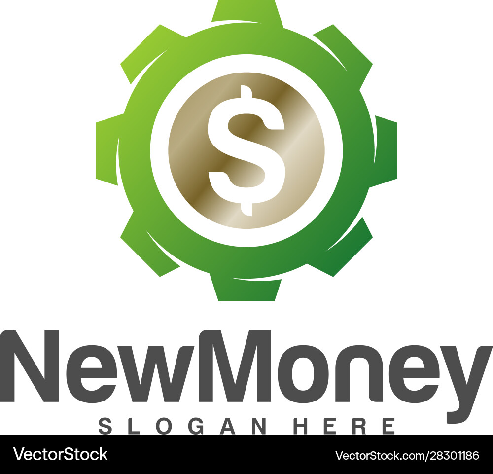 Gear money logo design concept simple Royalty Free Vector