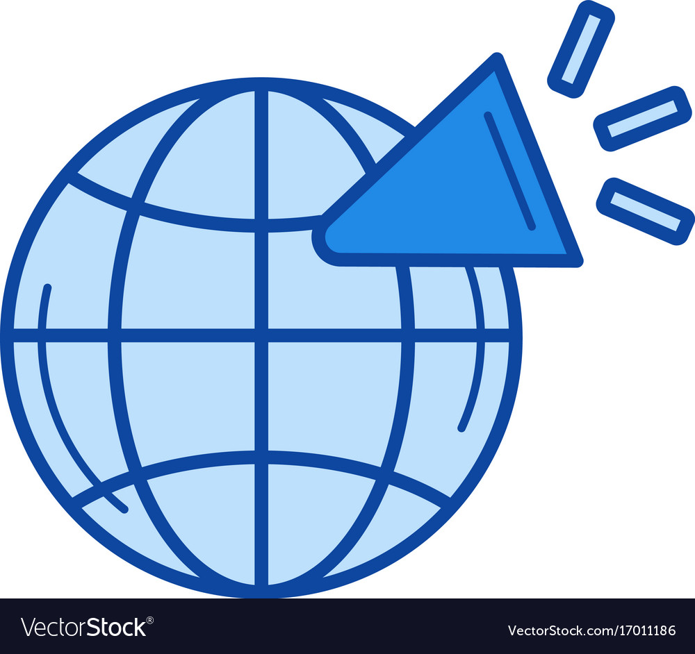 Global network line icon Royalty Free Vector Image Global network line icon Royalty Free Vector Image