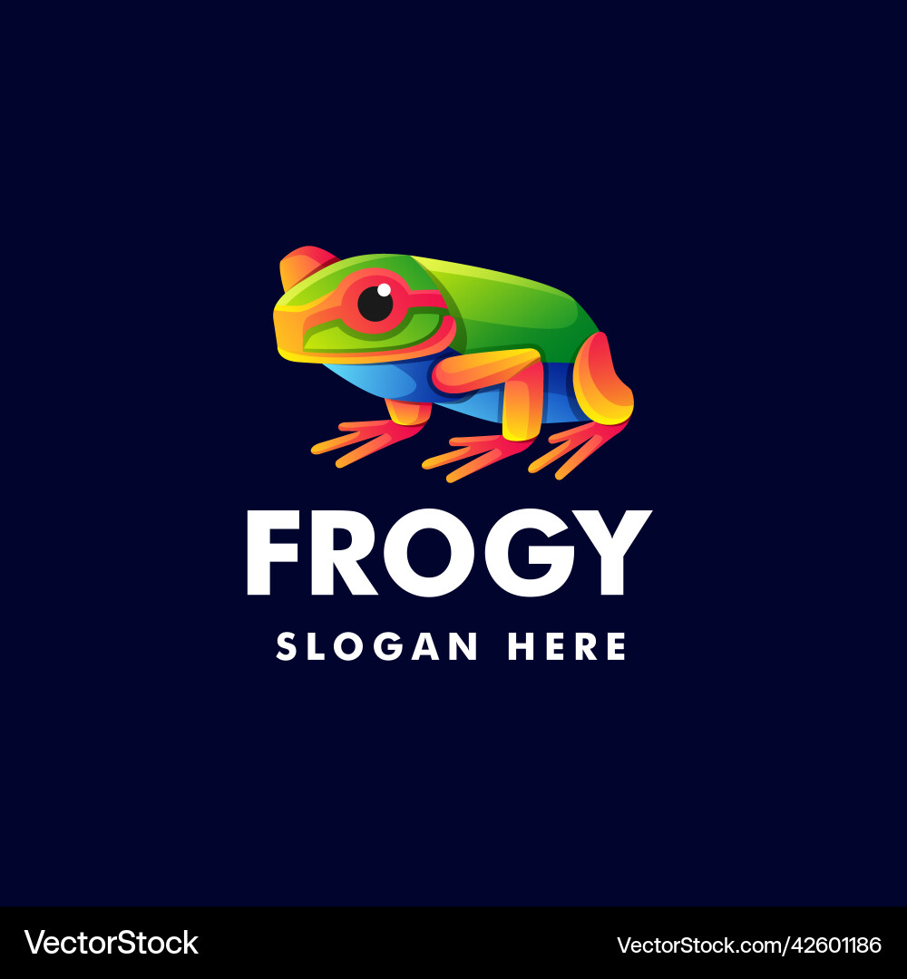 Logo frogy gradient colorful style Royalty Free Vector Image