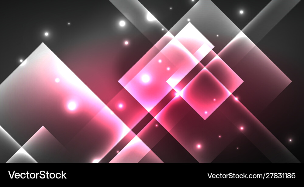 Neon shiny color squares on black modern template Vector Image