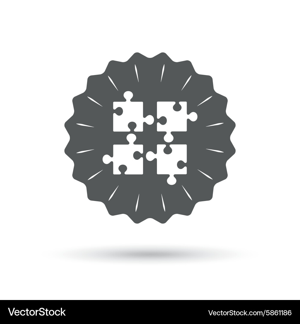 Puzzles pieces sign icon strategy symbol Vector Image