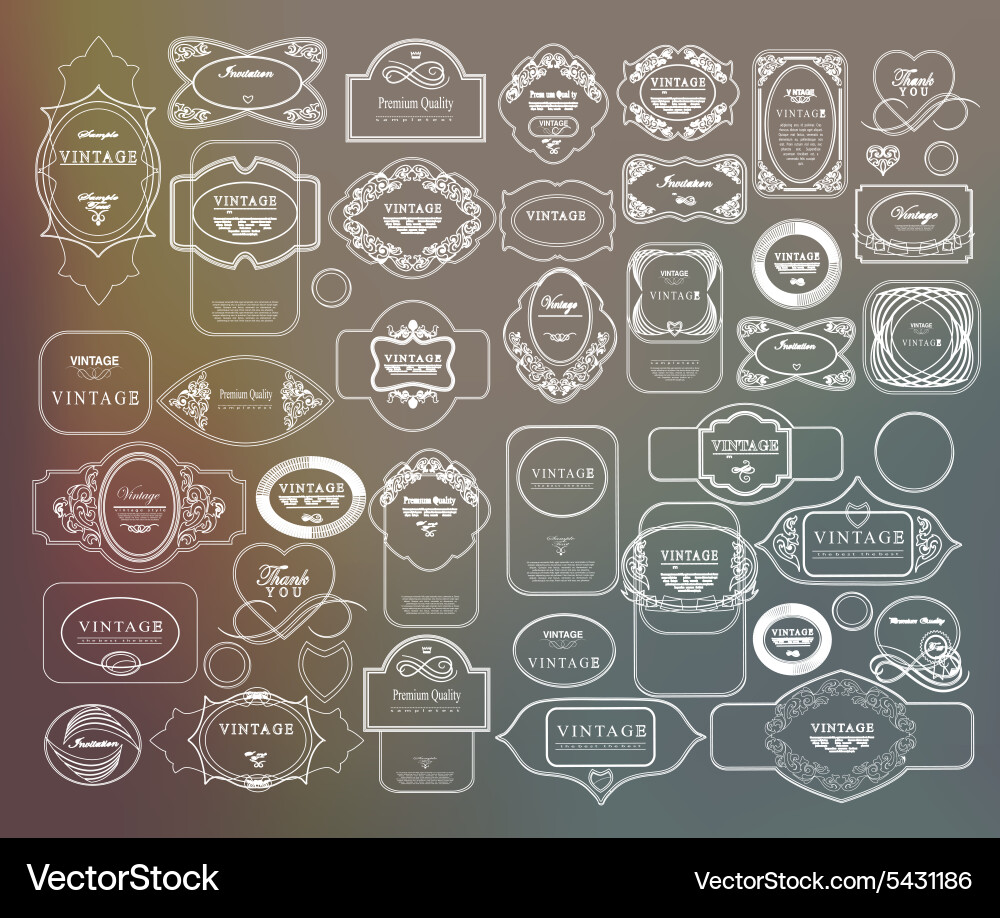 Set retro vintage ribbons and label Royalty Free Vector