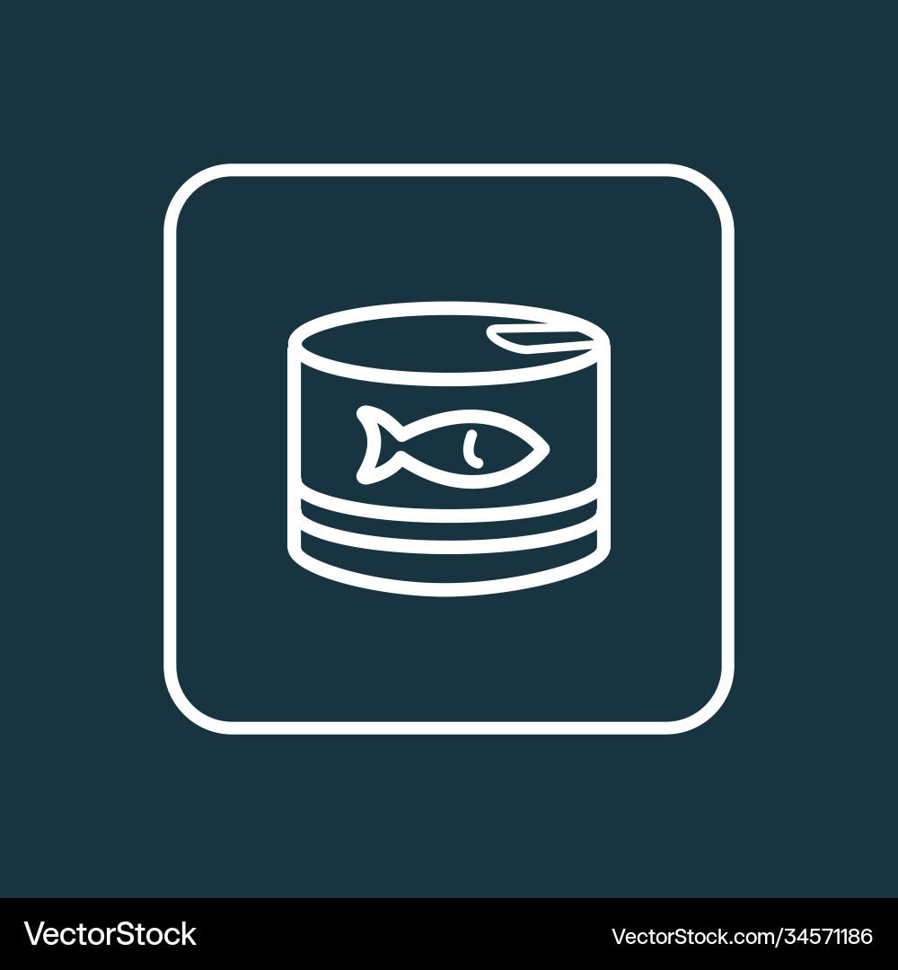 Tuna can icon line symbol premium quality Vector Image