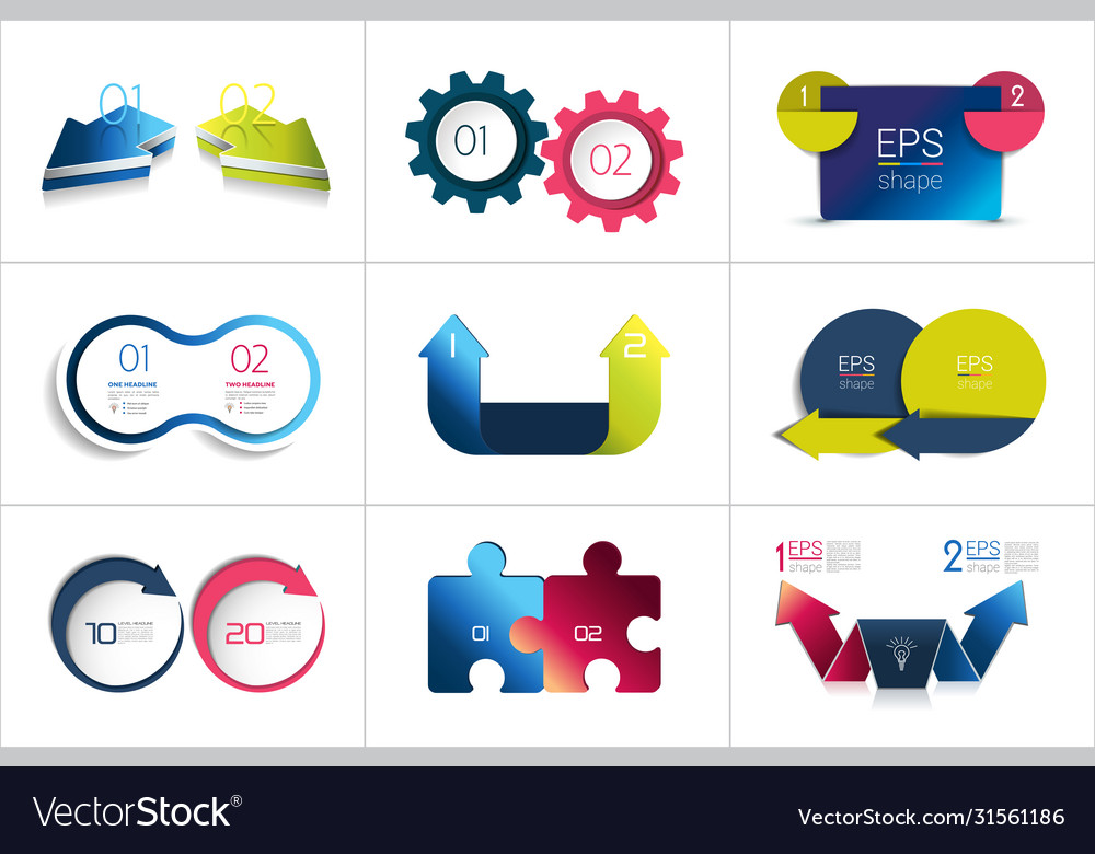 Two elements banner 2 steps design chart Vector Image