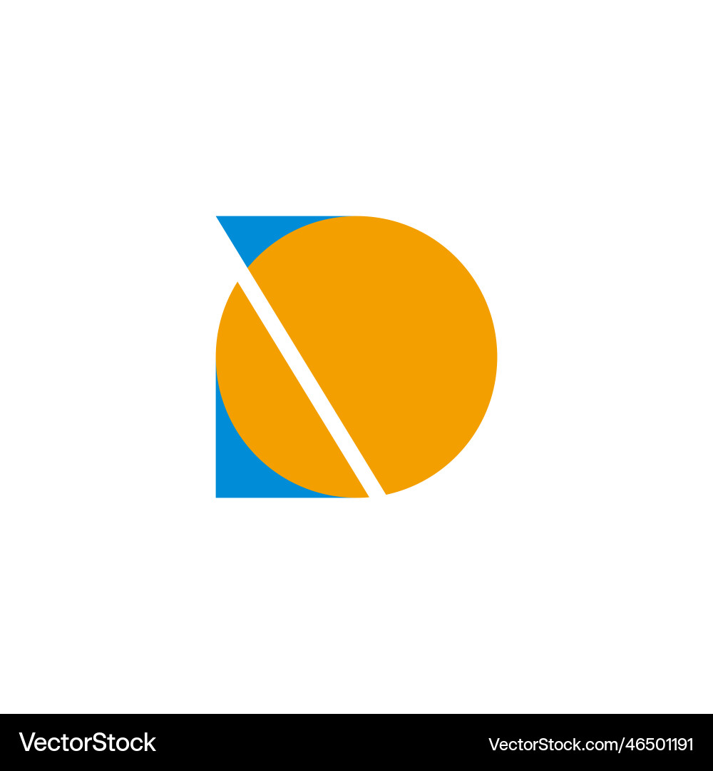 Abstract letter p sun sky colorful simple logo Vector Image