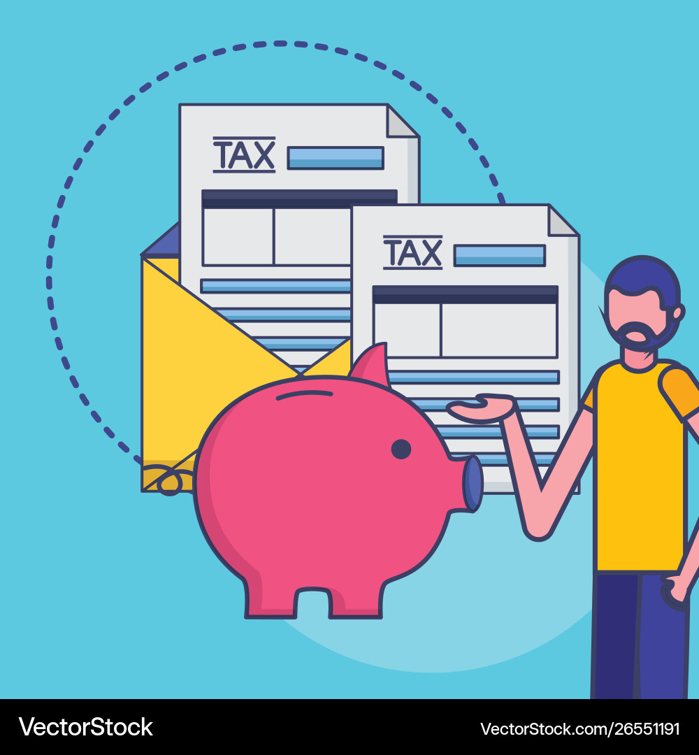 Avatar man with tax design Royalty Free Vector Image
