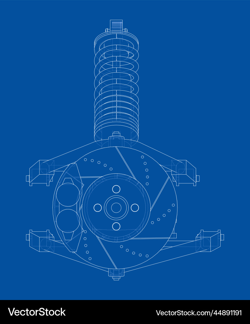 Car suspension with shock absorber Royalty Free Vector Image