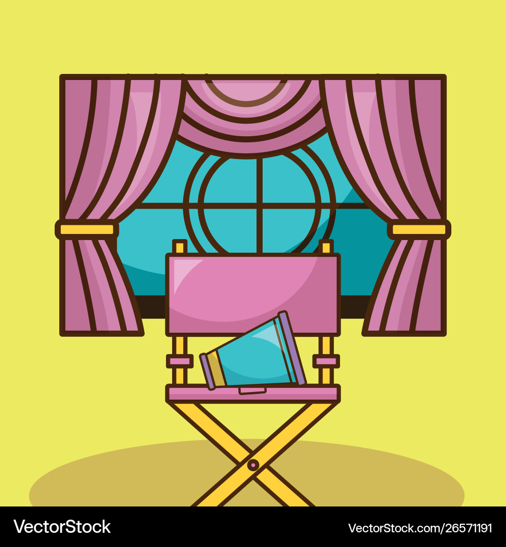 Cinema icon over yellow background design Vector Image