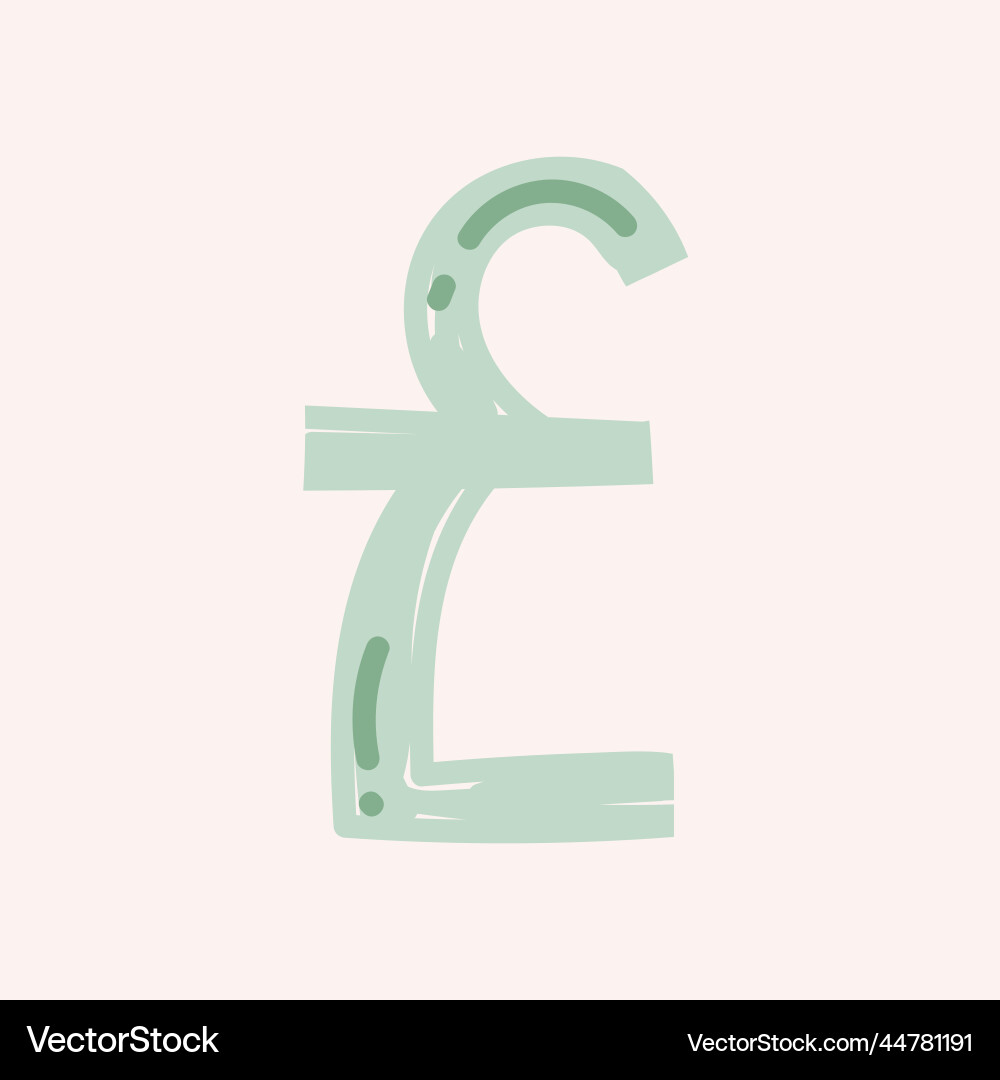 Currency pound sterling symbol hand drawn doodle Vector Image