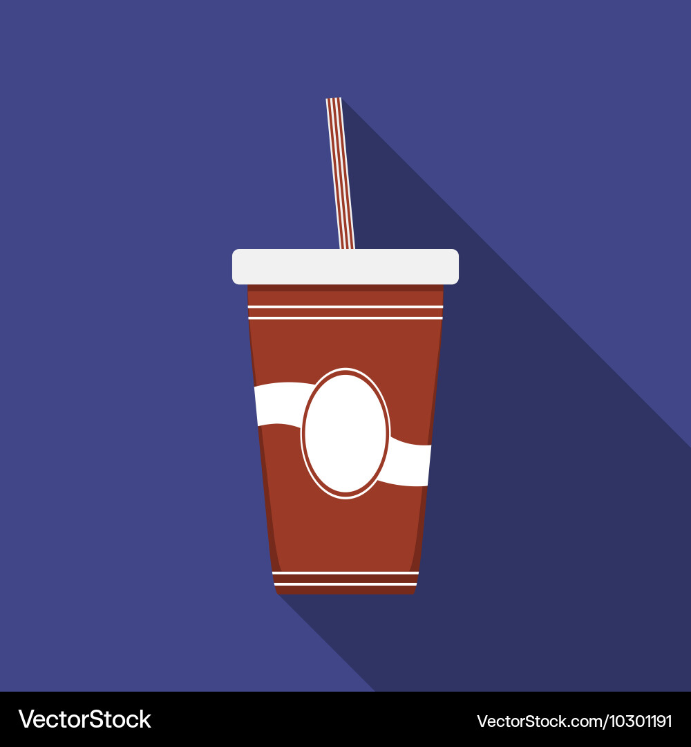 Flat design modern of drink icon with long shadow Vector Image