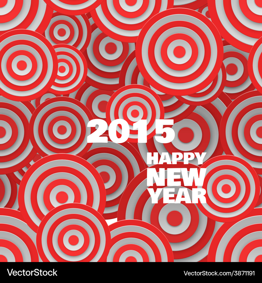 Happy 2015 new year on abstract round background Vector Image