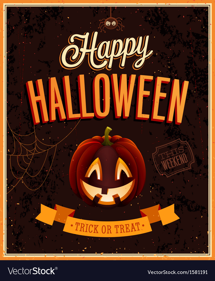 Happy halloween poster Royalty Free Vector Image