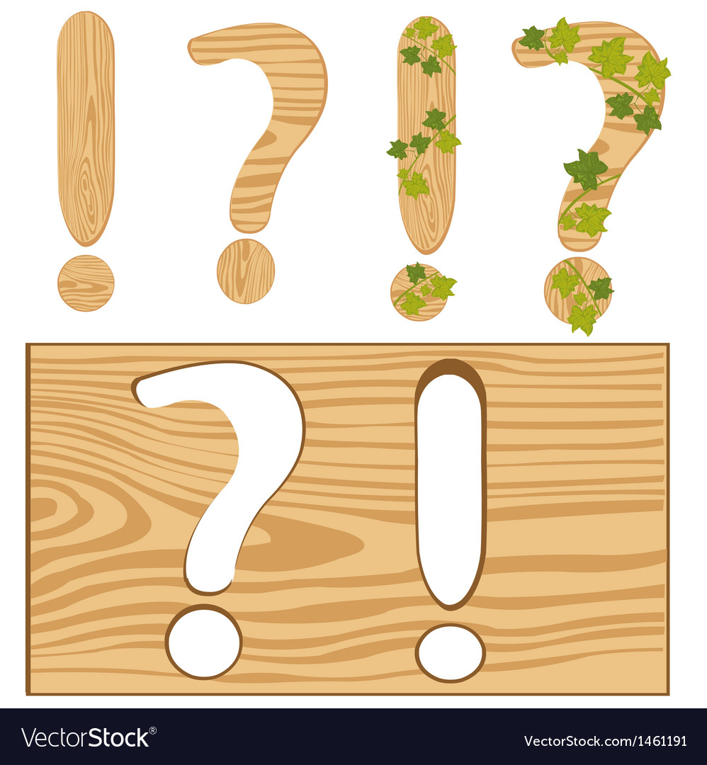Interrogative and exclamation point from tree Vector Image