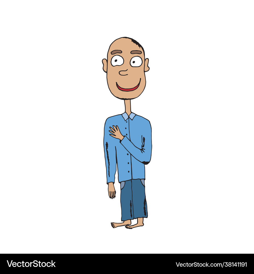 Kind person smiles isolated Royalty Free Vector Image