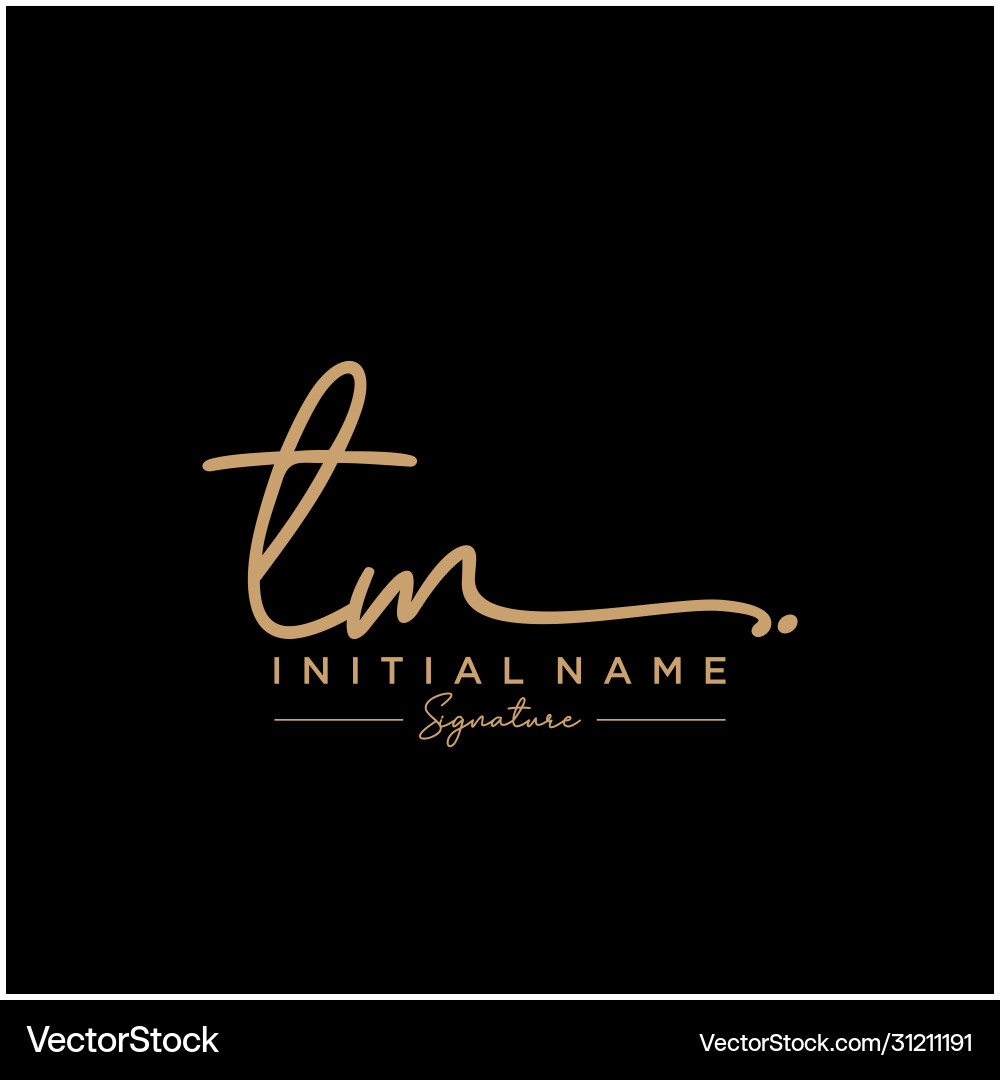 Letter tm signature logo template Royalty Free Vector Image