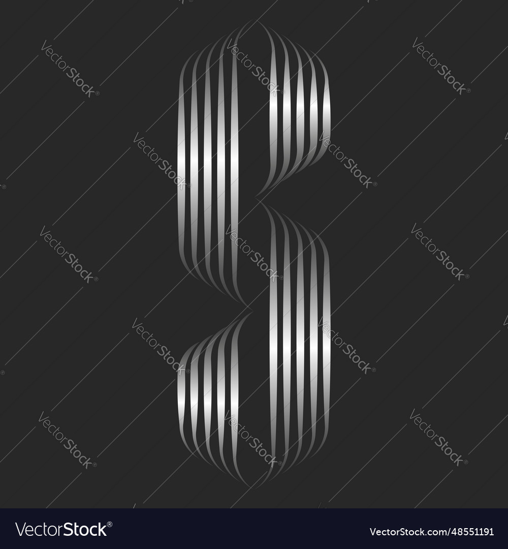 Monogram initial s letter logo linear pattern 3d Vector Image