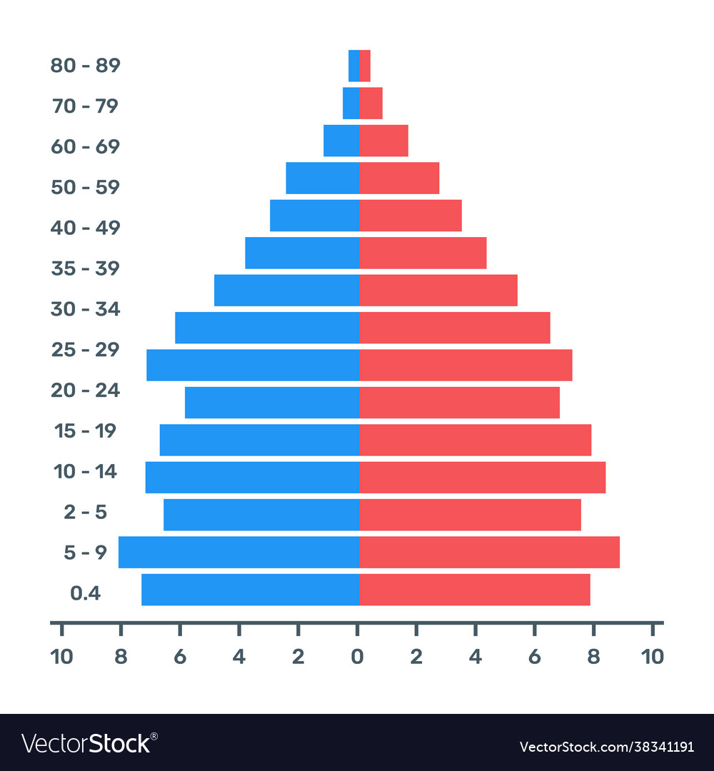 Population pyramid chart Royalty Free Vector Image