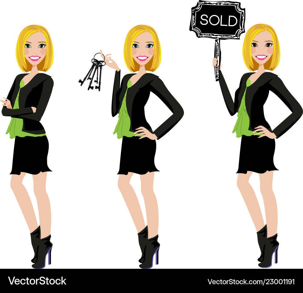 Real estate agent - realtor broker Royalty Free Vector Image