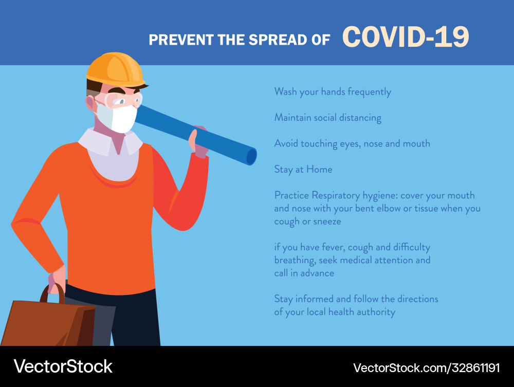 Recommendations to prevent covid19 in an industry Vector Image