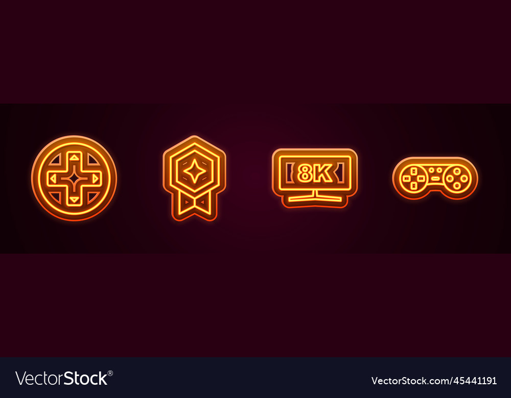 Set Line Game Controller Or Joystick Rating With Vector Image