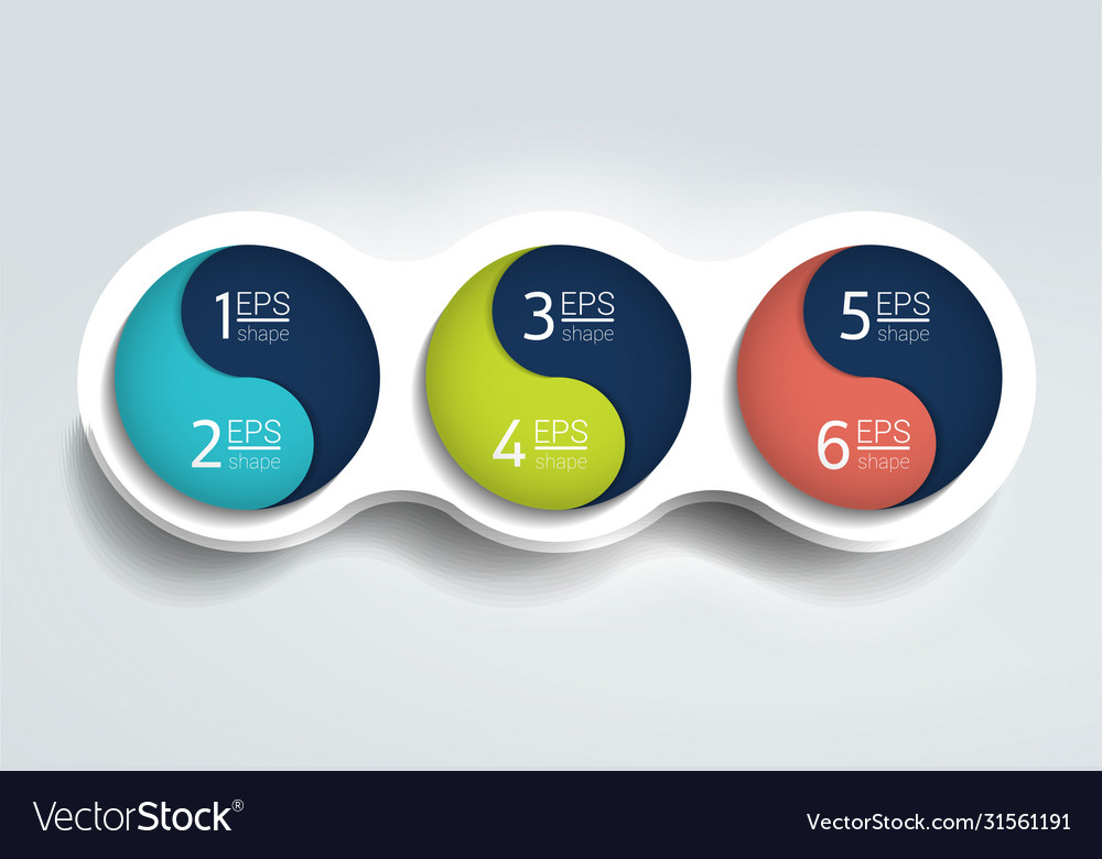Three steps elements bubble chart scheme diagram Vector Image