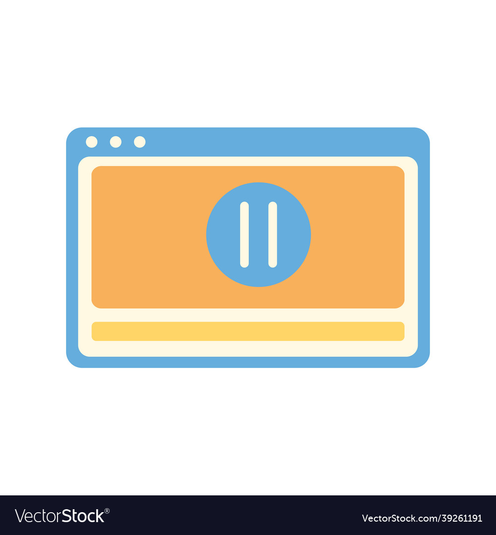 Website video pause Royalty Free Vector Image - VectorStock