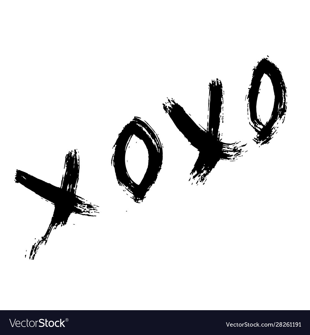 Xoxo Hand Written Phrase Isolated On White Vector Image