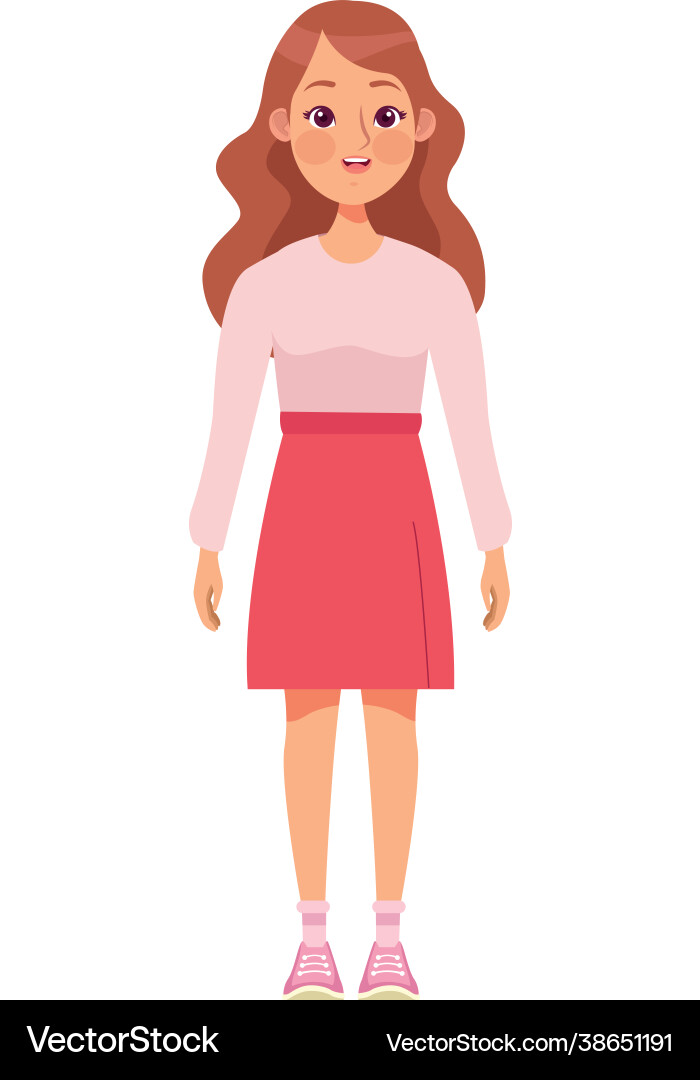 Young redhead woman character Royalty Free Vector Image