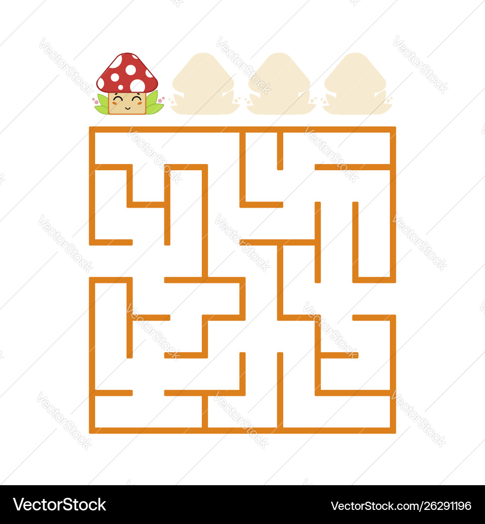 A colored square labyrinth with an entrance Vector Image