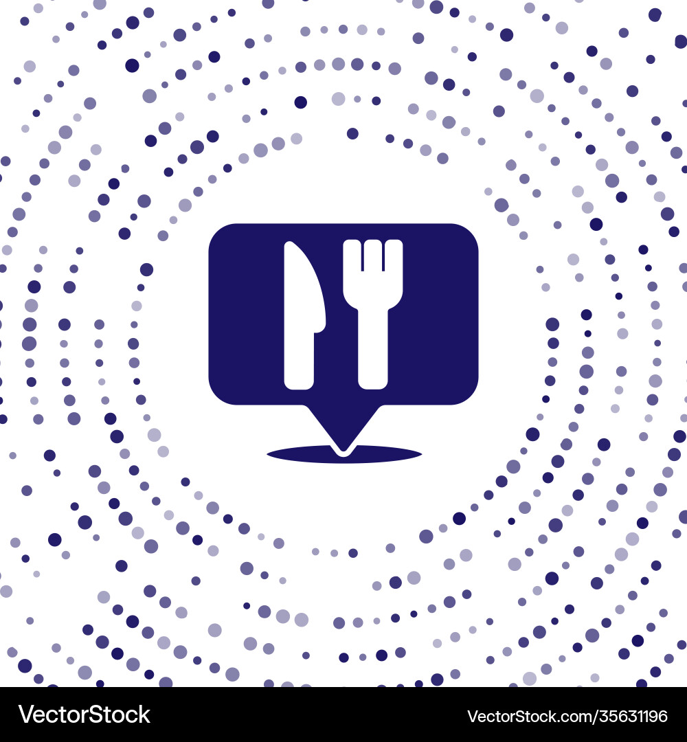 Blue cafe and restaurant location icon isolated Vector Image