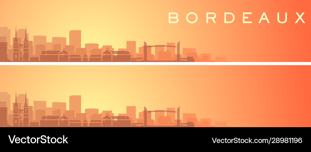 Bordeaux beautiful skyline scenery banner Vector Image