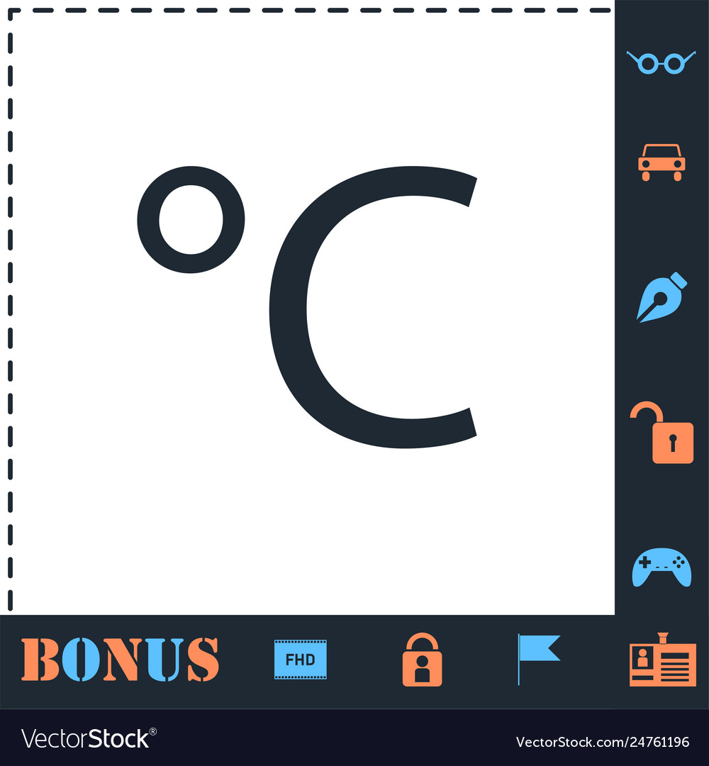 Celsius icon flat Royalty Free Vector Image - VectorStock