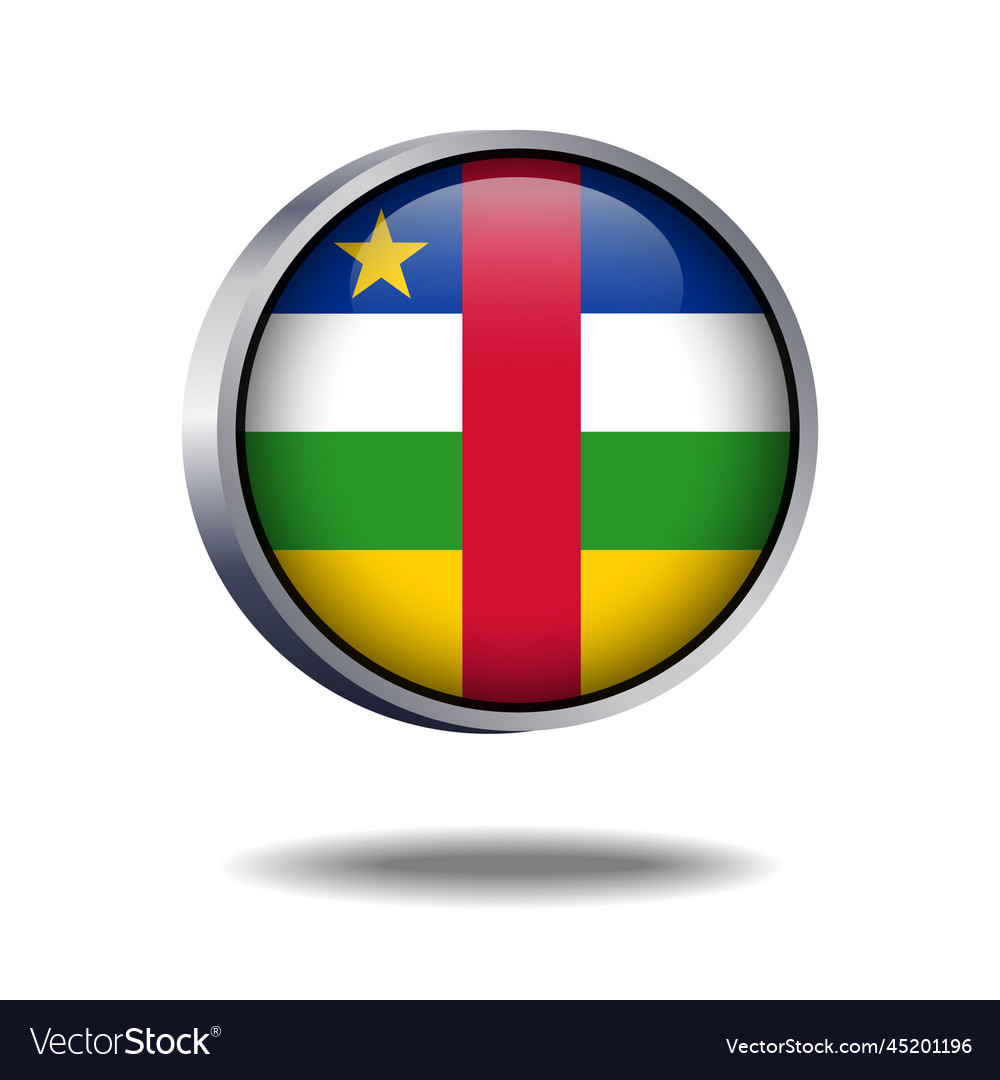 Central african republic flag button Royalty Free Vector Central african republic flag button Royalty Free Vector