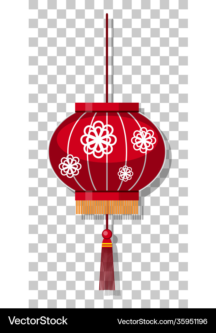 Chinese lantern hanging isolated on transparent Vector Image