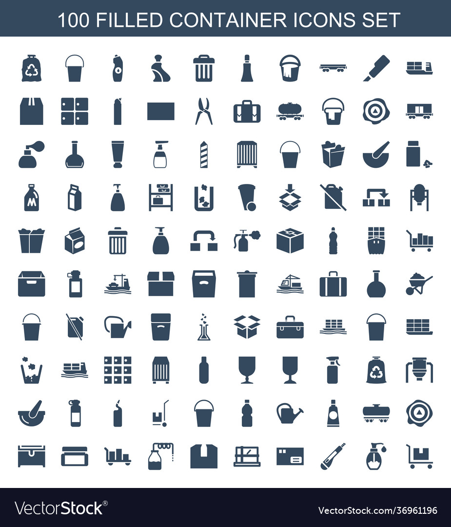 Container icons Royalty Free Vector Image - VectorStock