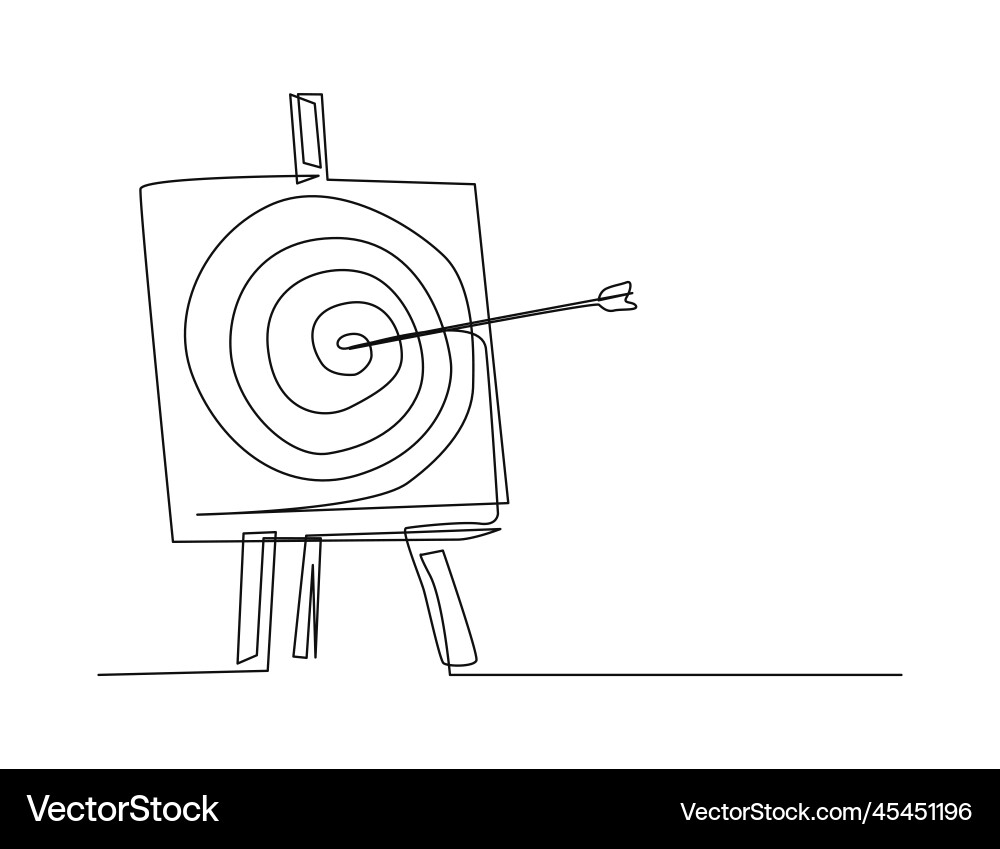 Continuous one line drawing of arrow shoted Vector Image