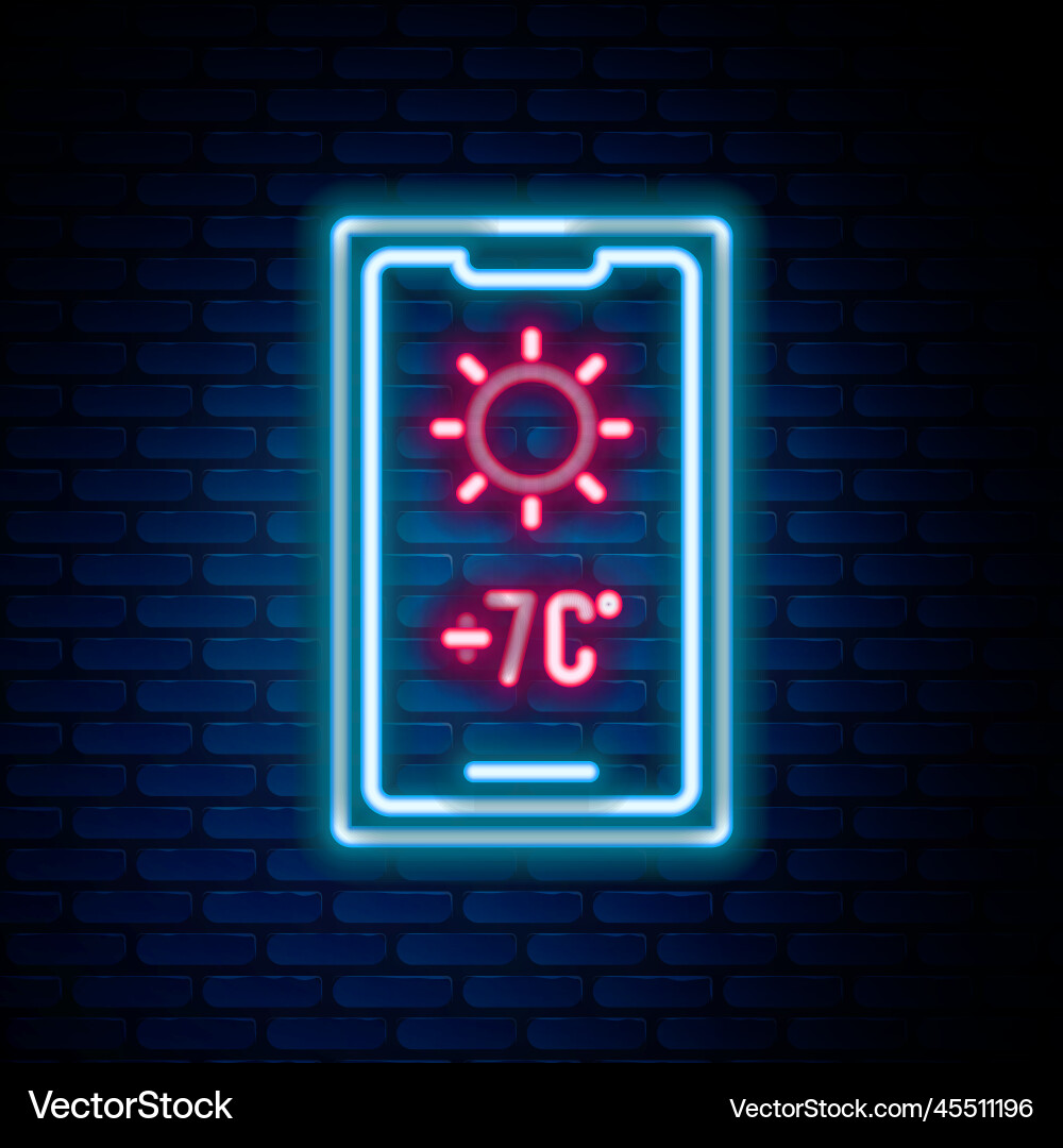Glowing neon line weather forecast icon isolated Vector Image