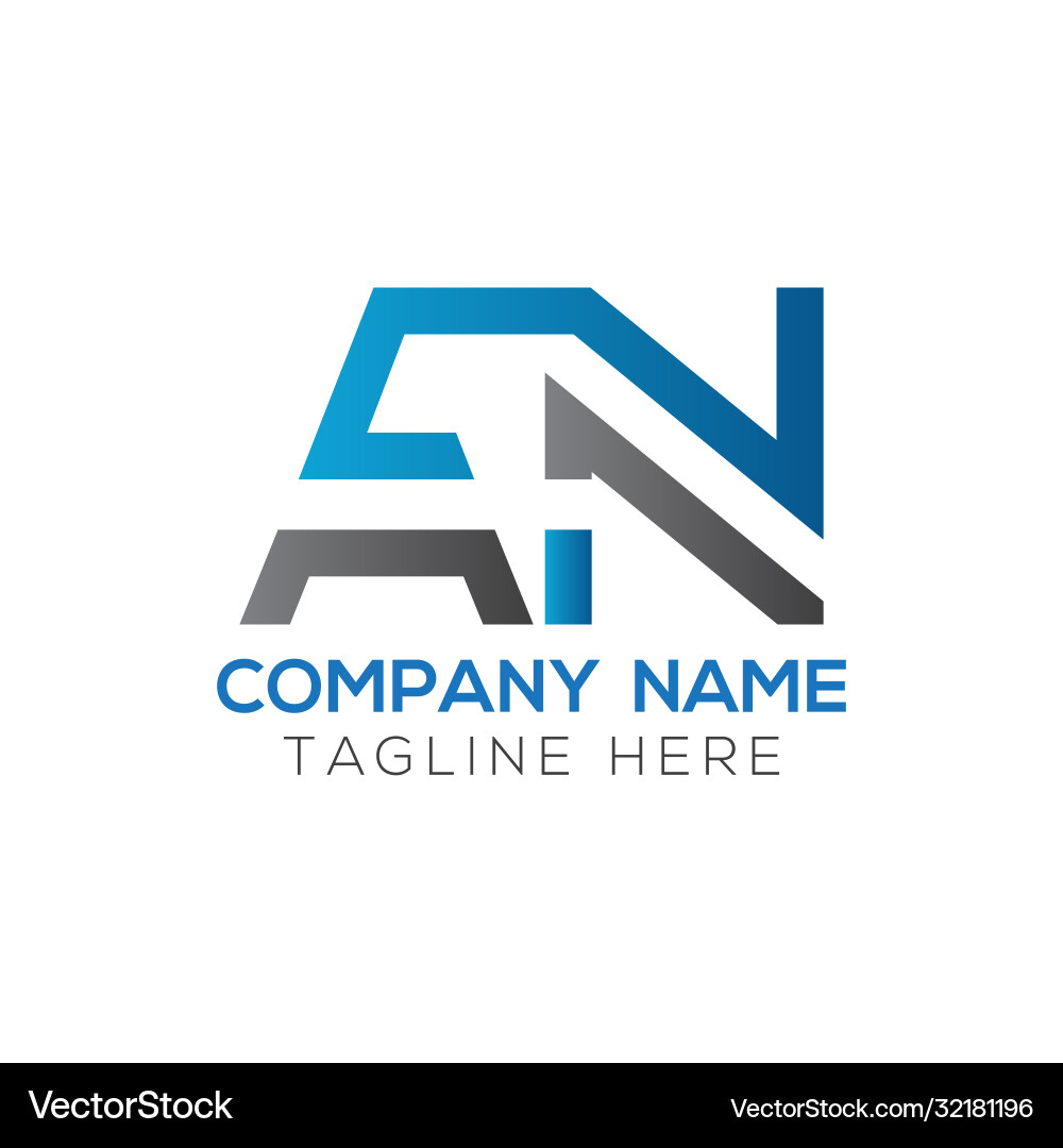 Initial an letter logo design modern business Vector Image