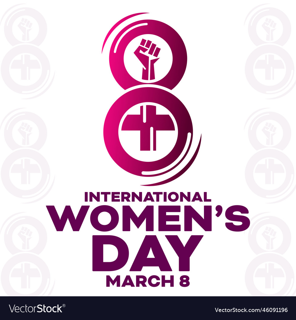 International women s day march 8 Royalty Free Vector Image