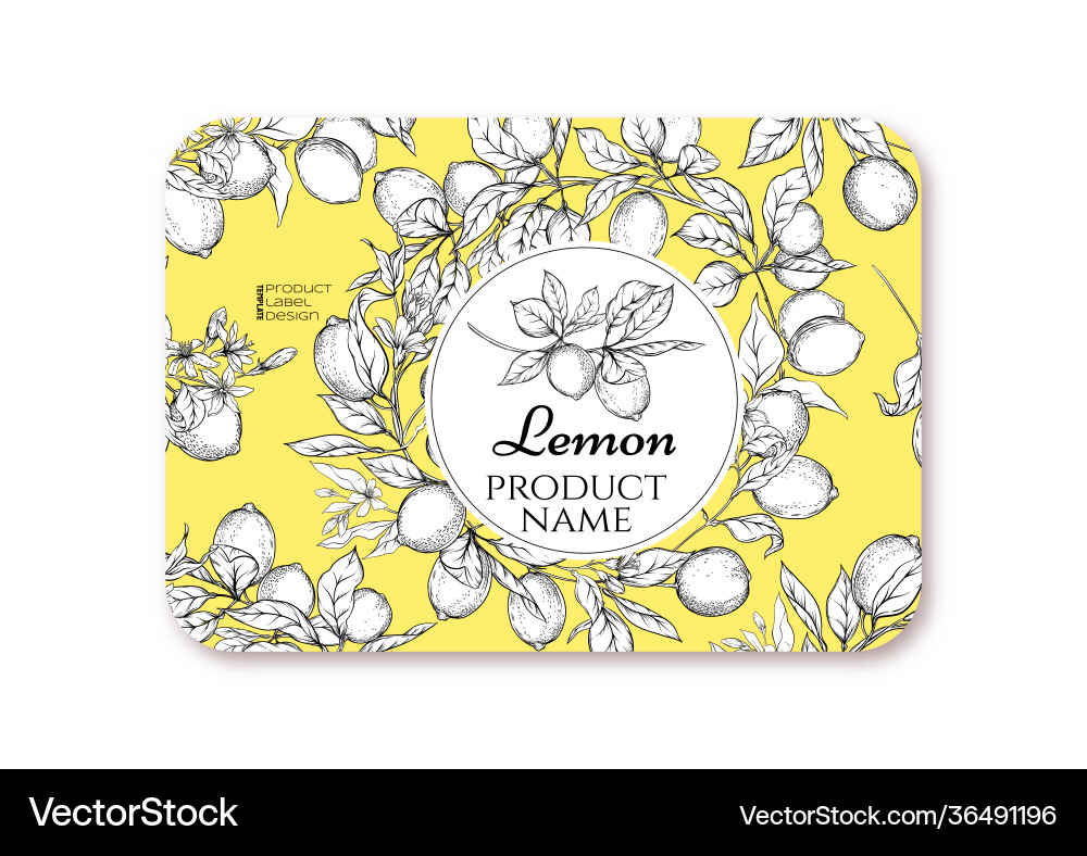 Lemon ripe citrus template for product label Vector Image