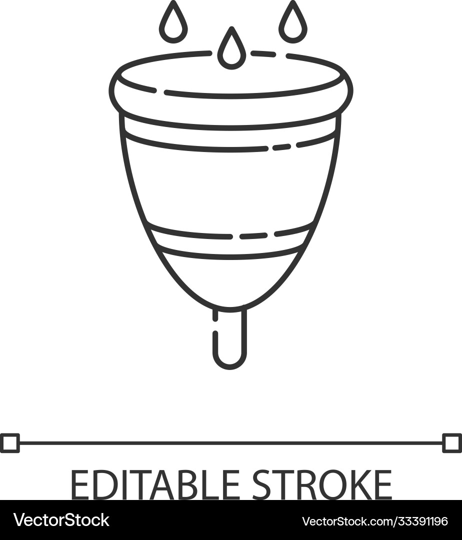 Menstrual cup linear icon Royalty Free Vector Image