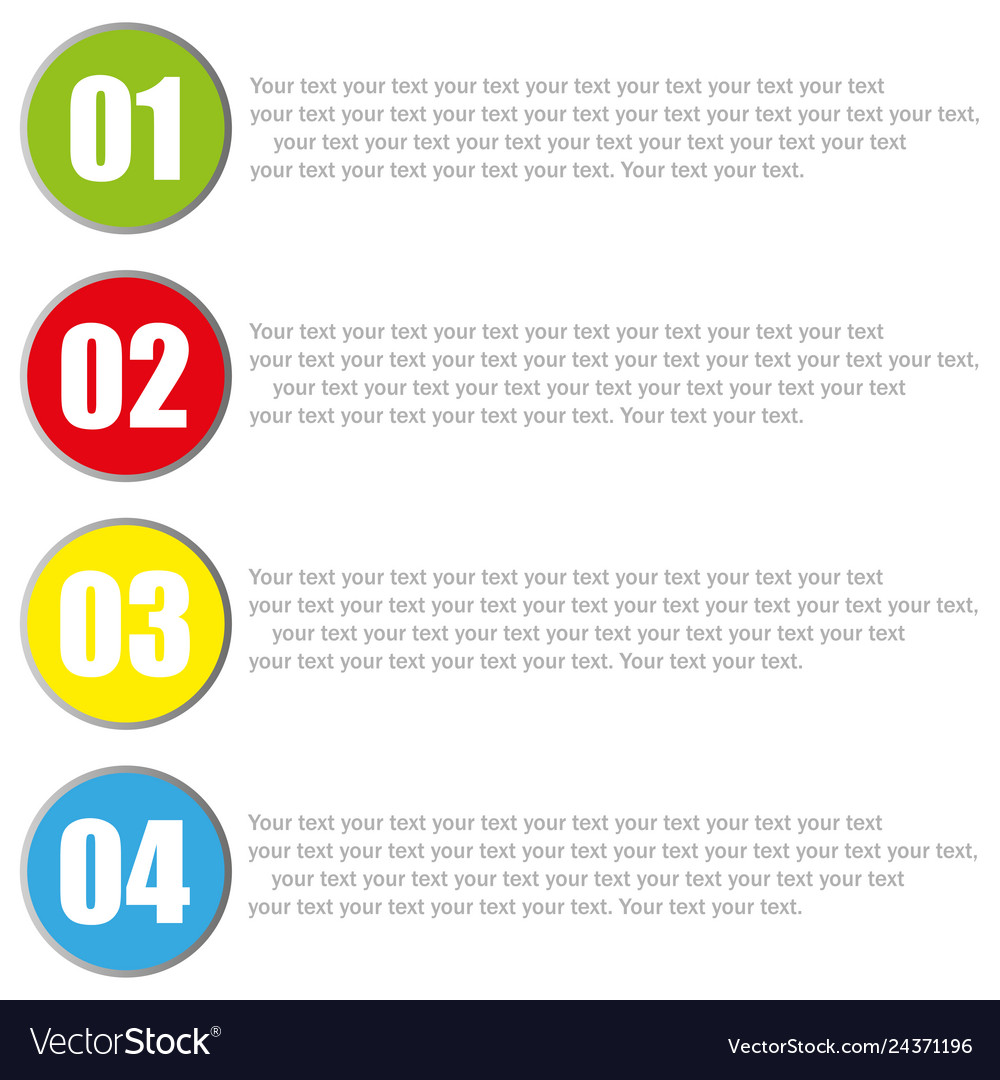 Numbered steps 4 Royalty Free Vector Image - VectorStock