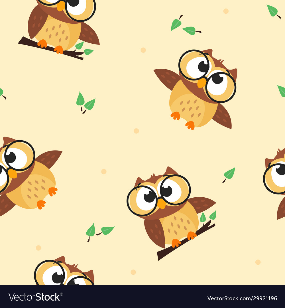 Owl seamless pattern Royalty Free Vector Image