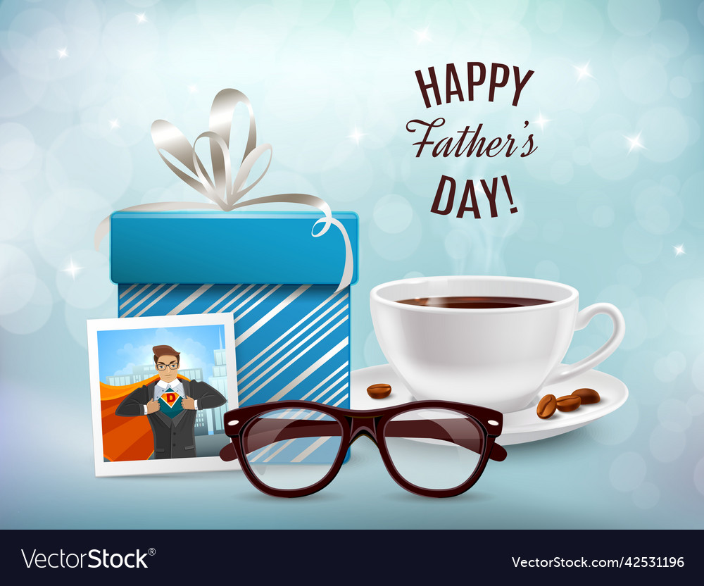 Present for daddy composition Royalty Free Vector Image