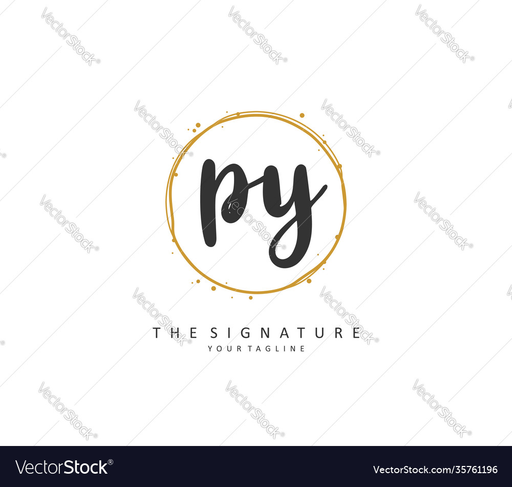 Py initial letter handwriting and signature logo Vector Image