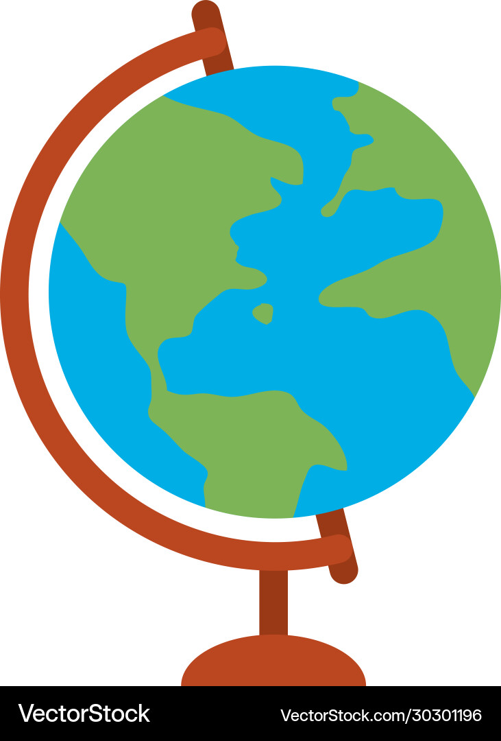 School globe geography map home education flat Vector Image