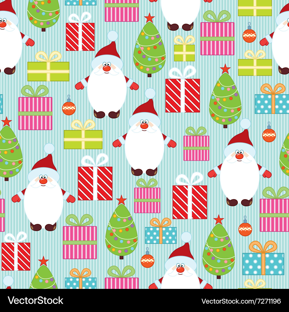 Seamless pattern with santa claus Royalty Free Vector Image