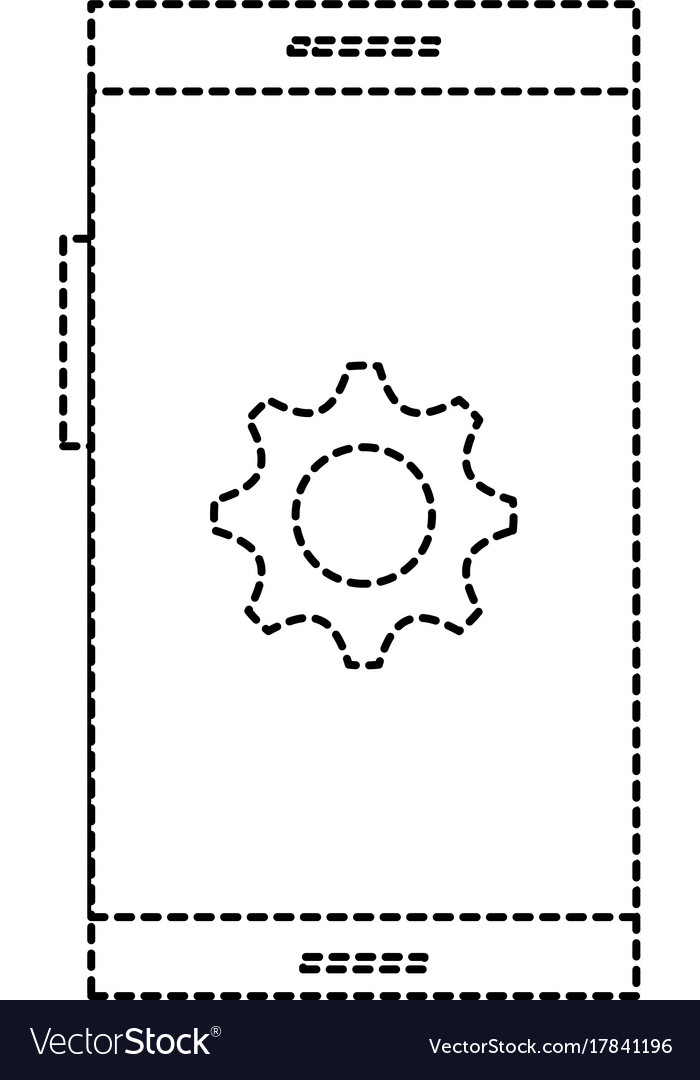 Smartphone device with gear Royalty Free Vector Image