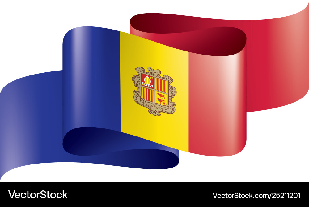 Andora flag on a white Royalty Free Vector Image