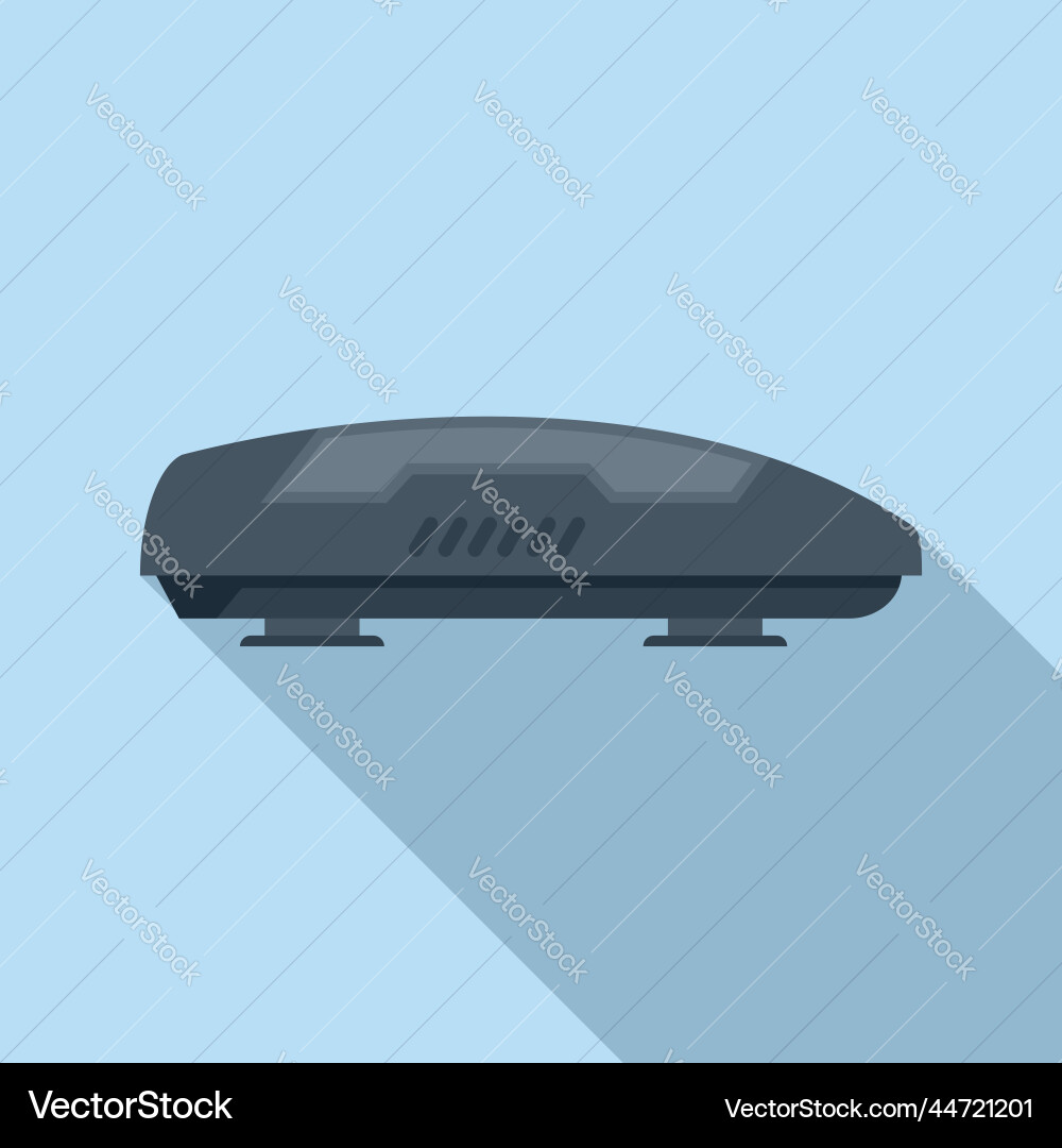 Auto roof carrier icon flat car box Royalty Free Vector